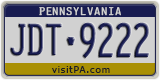 JDT-9222, Audi A4 (Pennsylvania) License plate of the USA