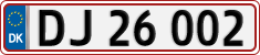 DJ 26002, Mercedes-Benz C-Klasse , License plate of Denmark
