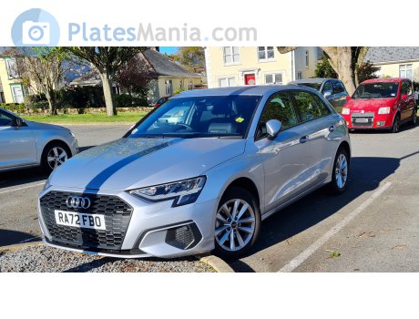 RA72 FBO, Audi A3 (Reading) License plate of the United Kingdom