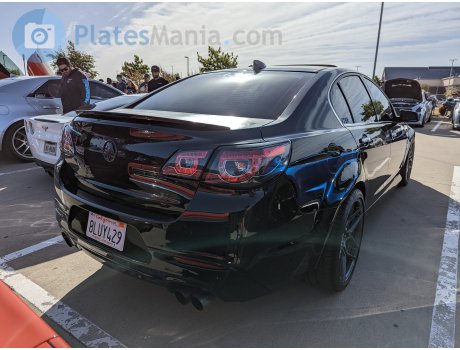 8LUY429, Chevrolet SS (California) License plate of the USA