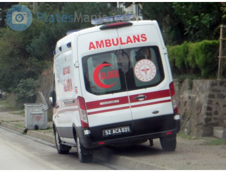 52 ACA 831, Ford Transit (Ordu) License plate of Turkey