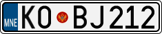 KO BJ212, Renault Sandero (Kotor) License plate of Montenegro