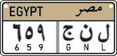 ‎٦٥٩‎ ‎ل ن ج‎, Hyundai H-1 (Cairo Governorate) License plate of Egypt