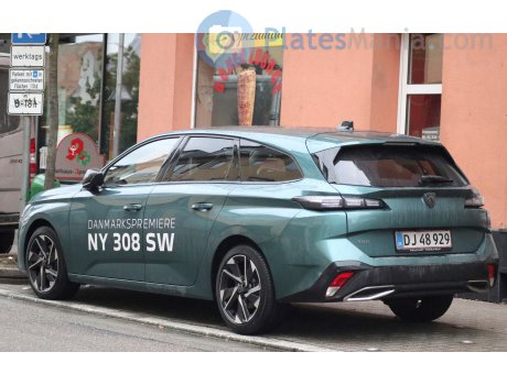 DJ 48929, Peugeot 308 , License plate of Denmark