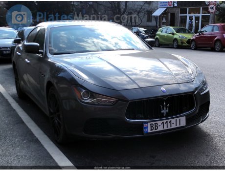BB-111-II, Maserati Ghibli , License plate of Georgia
