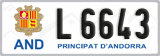 L 6643, Ford Fiesta , License plate of Andorra