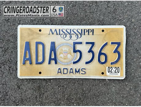 ADA 5363, License plate without vehicle (Mississippi / Adams) License ...