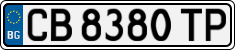 CB 8380 TP, Ferrari F8 (Sofia City) License plate of Bulgaria