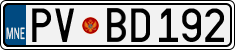 PV BD192, Citroёn C4 (Pljevlja) License plate of Montenegro