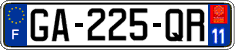 GA-225-QR, Ford Puma (Aude) French license plate