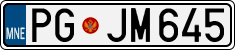 PG JM645, Berkhof Axial (Podgorica) License plate of Montenegro