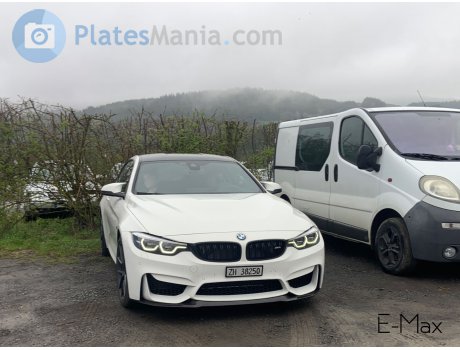 ZH 38250, BMW M4 (Zurich) License plate of Switzerland