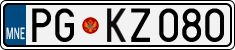 PG KZ080, Audi Q7 (Podgorica) License plate of Montenegro