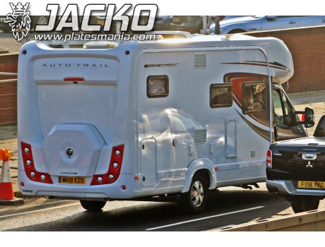 MK18 EZO, Autotrail Apache (Manchester) License plate of the United Kingdom