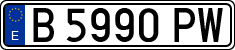B 5990 PW, Audi RS2 (Barcelona) License plates of Spain