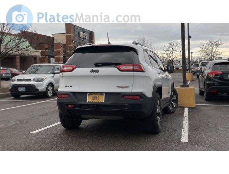 KWAI, Jeep Cherokee (New York) License plate of the USA