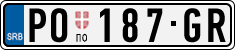 PO 187-GR, BMW M4 (Požarevac) License plate of Serbia