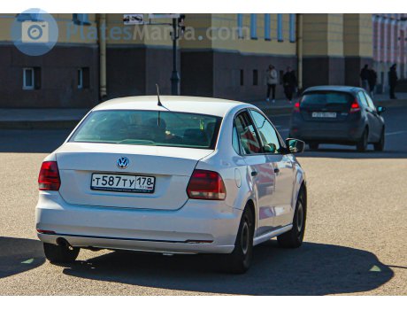 т587ту178, Volkswagen Polo (St. Petersburg City) License plate Russia