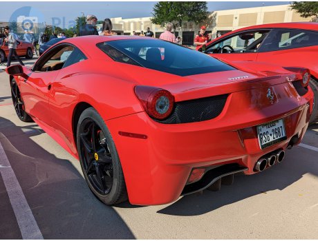 RSG-2687, Ferrari 458 (Texas) License plate of the USA