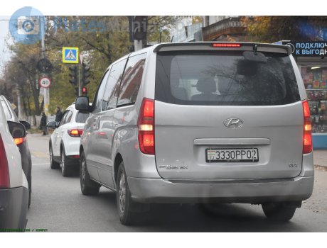3330PP02, Hyundai Grand Starex (Sughd Province) License plate of Tajikistan