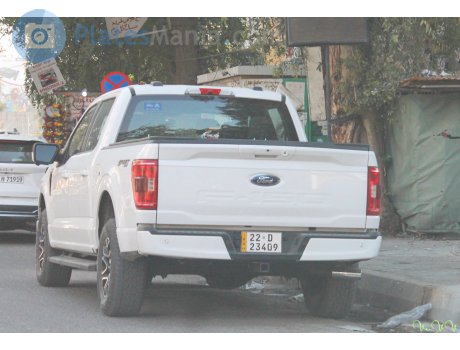 22 D 23409, Ford F-150 (Erbil Governorate) License plate of Iraq