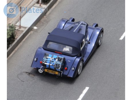 N13 MOG, Morgan Plus 6 (Birmingham) License plate of the United Kingdom