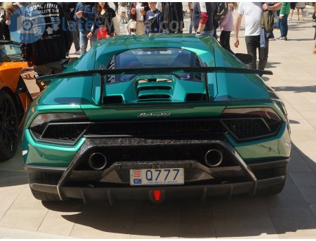 Q777, Lamborghini Huracán , License plate of Monaco