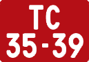 TC-35-39, Toyota HiAce (Military) License plate of Vietnam
