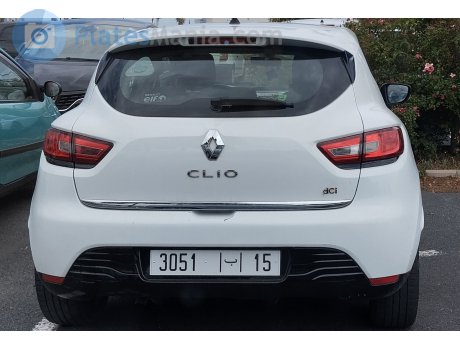 3051|‎ب|‎15, Renault Clio (Fès Prefecture (Jdid)) License plate of Morocco