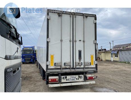 01AA 4443, Schmitz SKO (Dushanbe City) License plate of Tajikistan