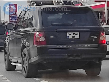 34 MAE 81, Land Rover Range Rover Sport (İstanbul) License plate of Turkey