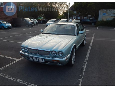 PE02 SDX, Jaguar XJ (Preston) License plate of the United Kingdom