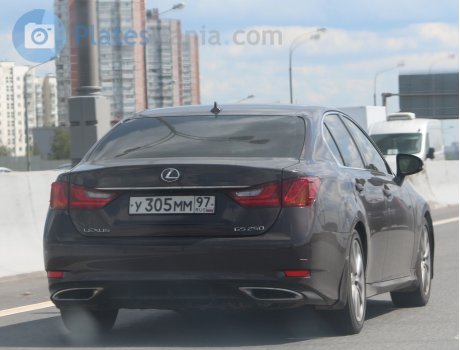у305мм97, Lexus GS (Moscow City) License plate Russia