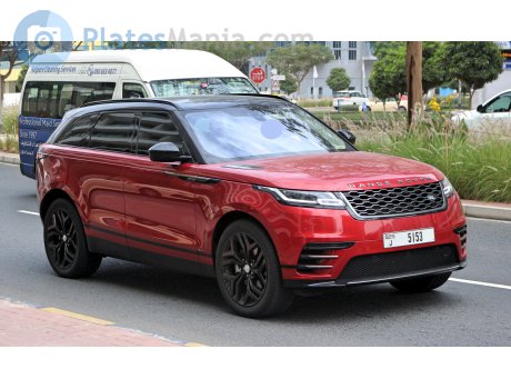 J 5153, Land Rover Range Rover Velar (Dubai) License plate of the UAE