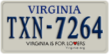 TXN-7264, Audi Q3 (Virginia) License plate of the USA