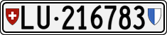 LU 216783, Mercedes-Benz Actros (Lucerne) License plate of Switzerland