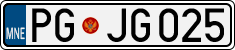 PG JG025, BMW 02 Series (Podgorica) License plate of Montenegro