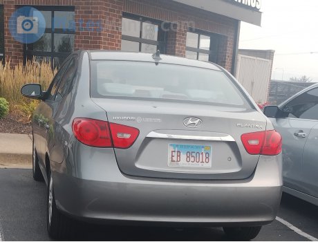 EB 85018, Hyundai Elantra (Illinois) License plate of the USA