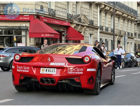 N 6445, Ferrari 458 , License plate of Andorra