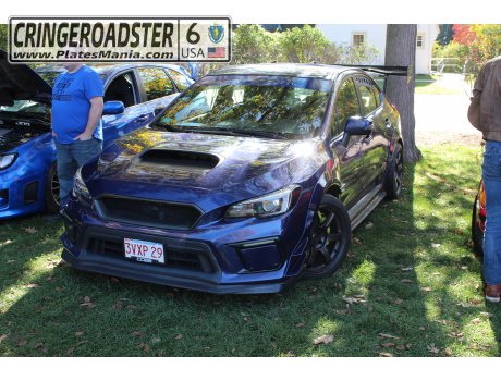 3VXP 29, Subaru WRX (Massachusetts) License plate of the USA