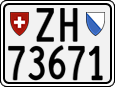 ZH 73671, Morgan Threewheeler (Zurich) License plate of Switzerland