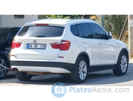 48 HC 176, BMW X3 (Muğla) License plate of Turkey