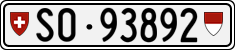SO 93892, Citroёn DS/ID (Solothurn) License plate of Switzerland