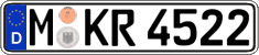 M KR 4522, BMW X4 (Munich City, Munich District) German license plate