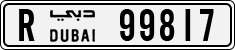 R 99817, Mazda CX-9 (Dubai) License plate of the UAE