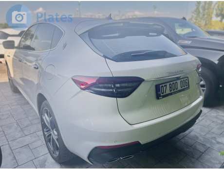 07 BDD 006, Maserati Levante (Antalya) License plate of Turkey