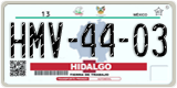 HMV-44-03, Ford Focus (Hidalgo) License plate of Mexico