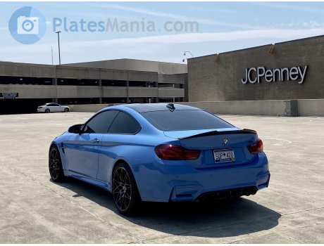 SQP 420, BMW M4 (South Carolina) License plate of the USA