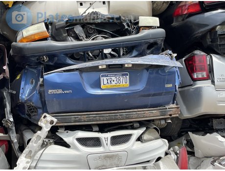 LXR-3870, Dodge Grand Caravan (Pennsylvania) License plate of the USA