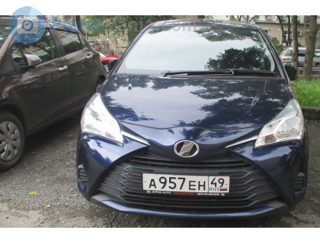 а957ен49, Toyota Vitz (Magadan Oblast) License plate Russia